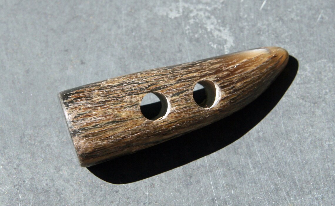 FREE First Class Shipping Black Horn Toggle Button 2 Hole - Etsy