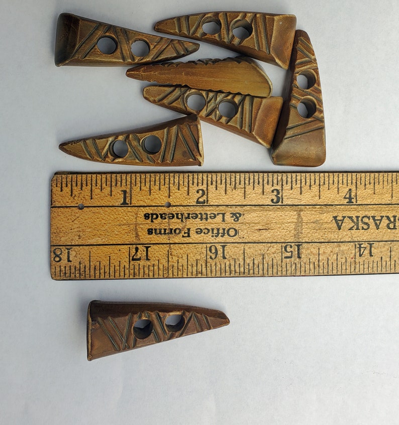 FREE First Class Shipping Real Bone Toggle Button With Etched - Etsy