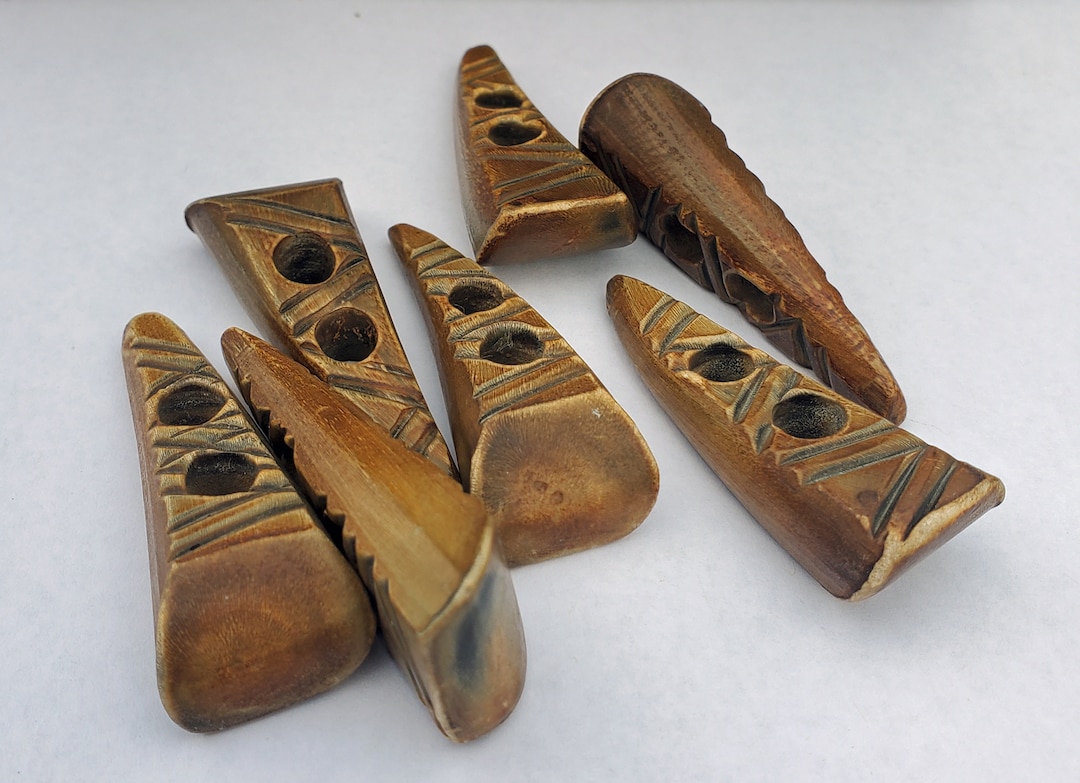 FREE First Class Shipping, Real Bone Toggle Button With Etched Design ...