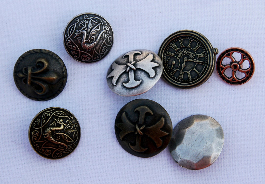 FREE First Class Shipping Set of 8 Metal Buttons One Each of - Etsy