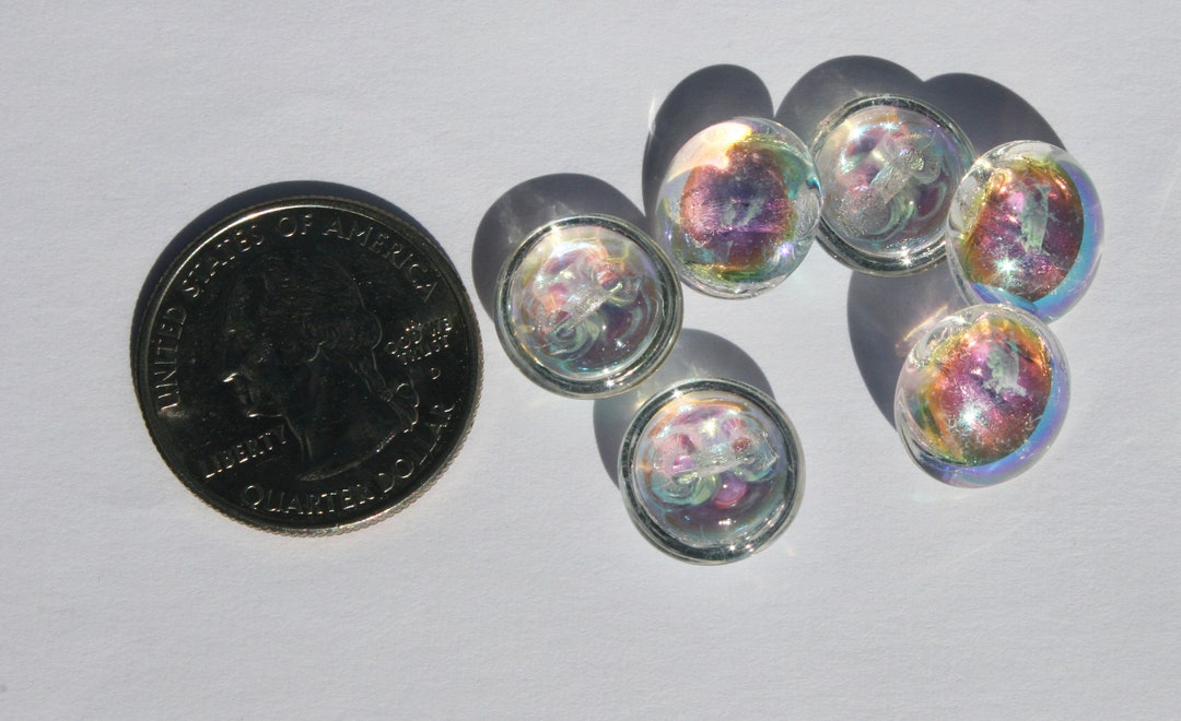 FREE First Class Shipping, Iridescent Glass Ball Button, 1/2", 20L ...
