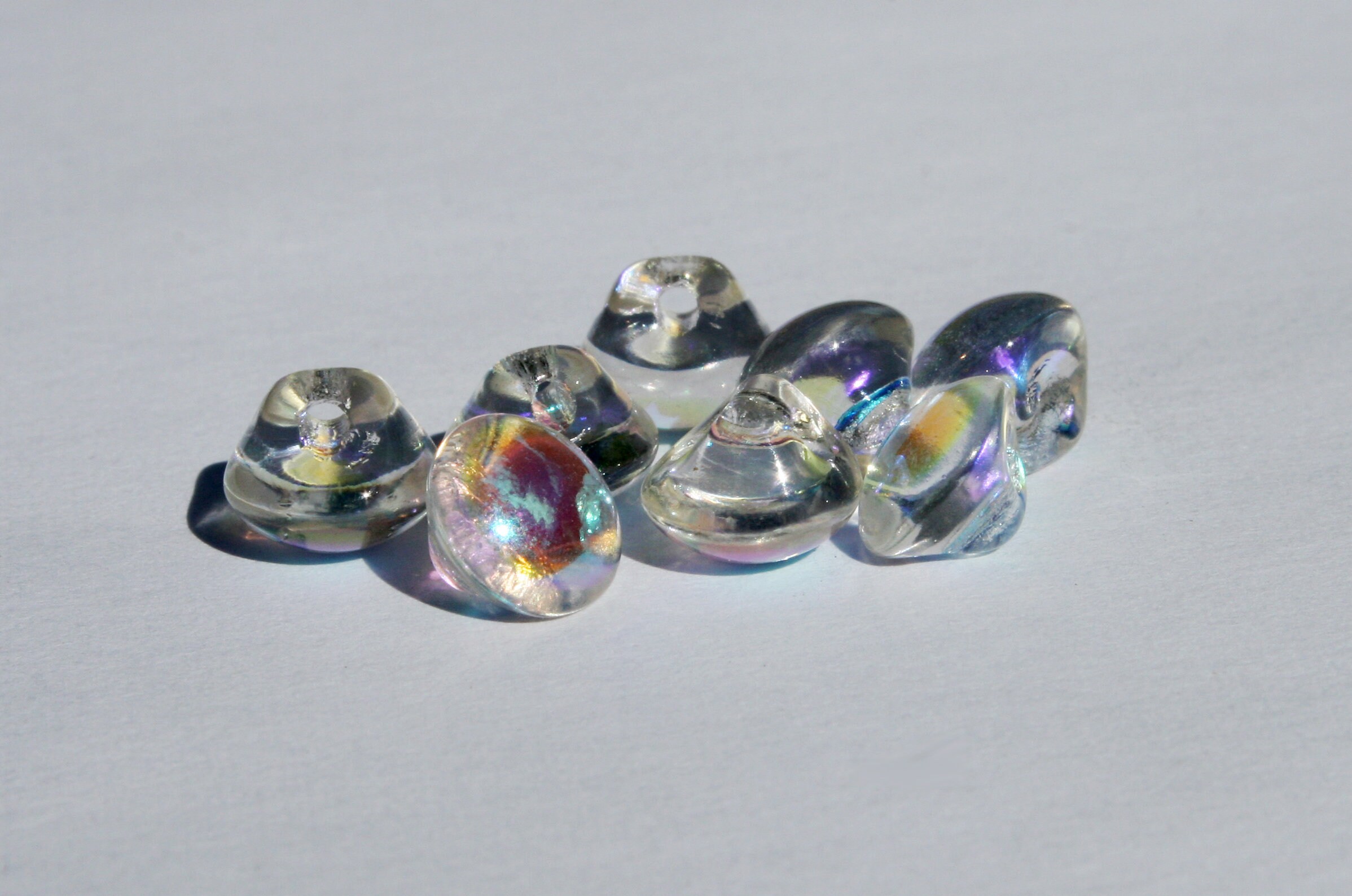 Free First Class Shipping, Iridescent Glass Ball Button, 7.5mm, 12L ...
