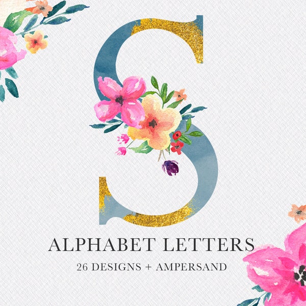 Watercolor Monogram - Etsy