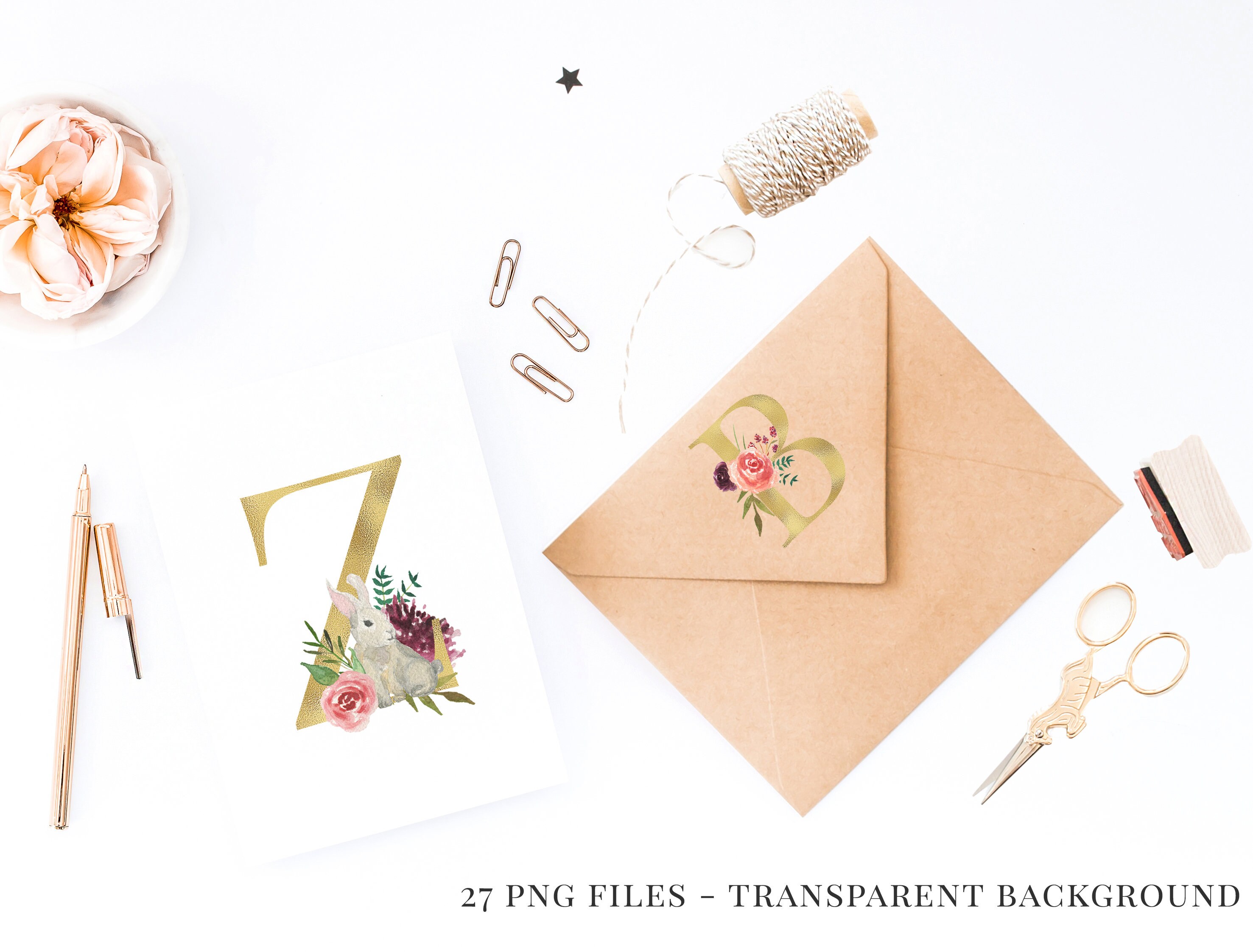 Watercolor Floral Alphabet Gold Alphabet Animal Alphabet - Etsy