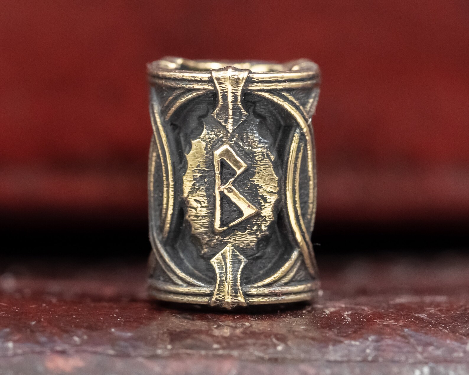 Bronze Berkana Rune Hair / Beard Bead - Etsy