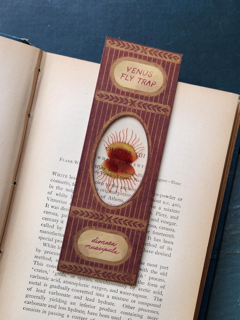 Handmade Bookmark Victorian Microscope Slide Venus Fly Trap - Dark ...