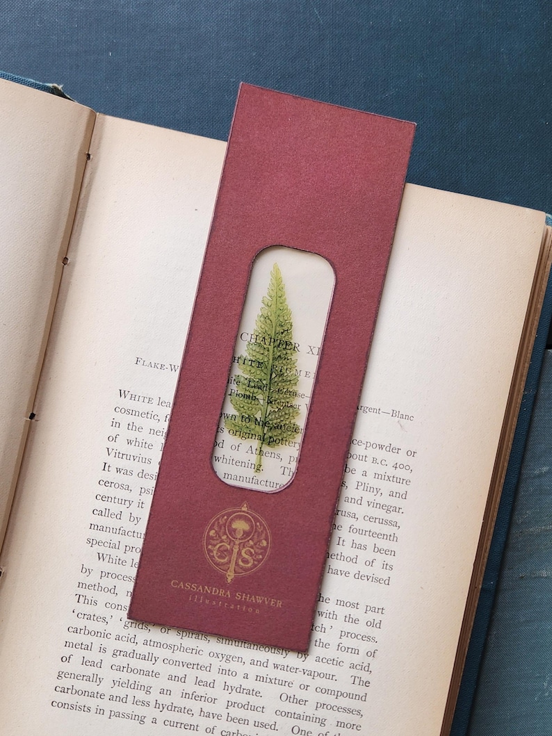 Handmade Bookmark - Victorian Microscope Slide - Spinulose Wood Fern - Etsy