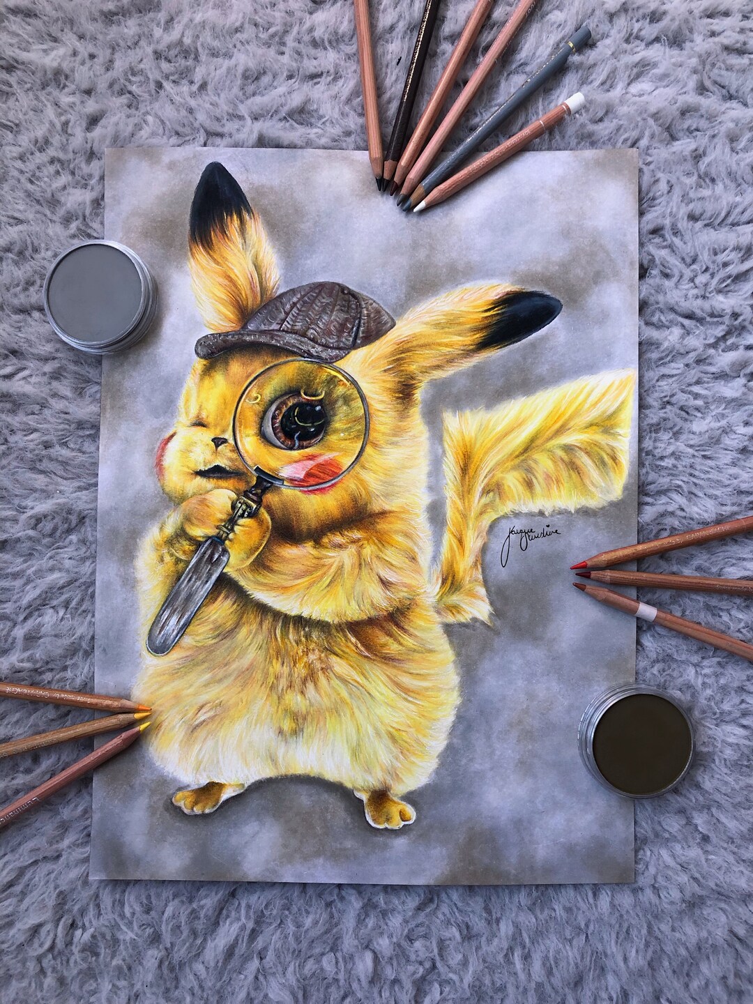 Detective Pikachu Realistic Drawing A3 - Etsy