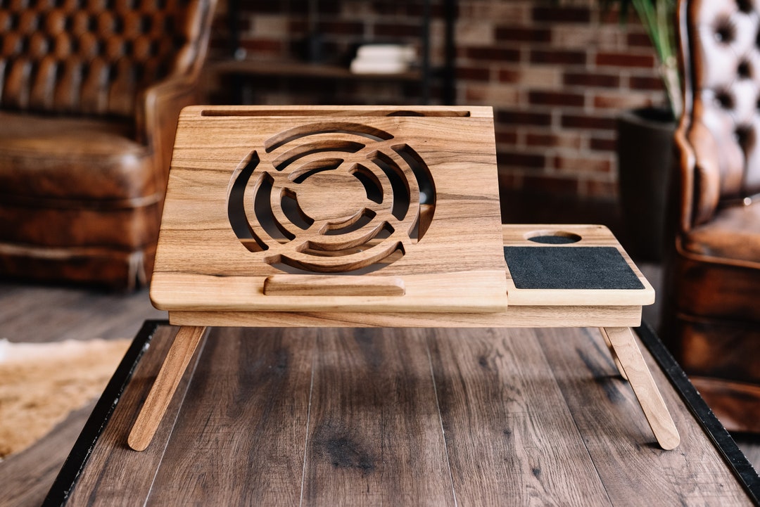 Laptop Wooden Tray, Laptop Desk for Bed, Laptop Table Study Desk ...