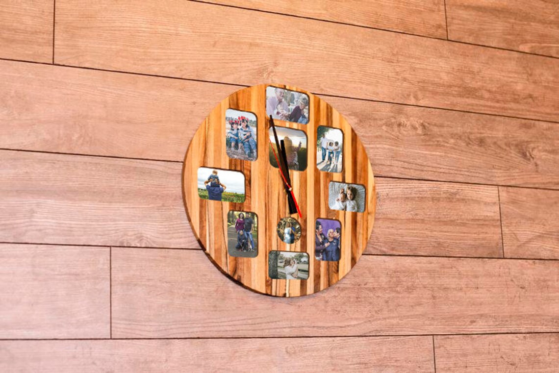 Personalized Photo Clockmodern Wall Clockcontemporary Wall | Etsy