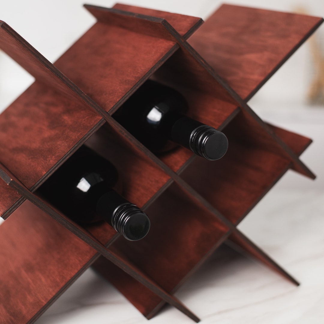 Wood Wine Rack Free Standing, Wine Rack Countertop, Wine Rack Table Top ...