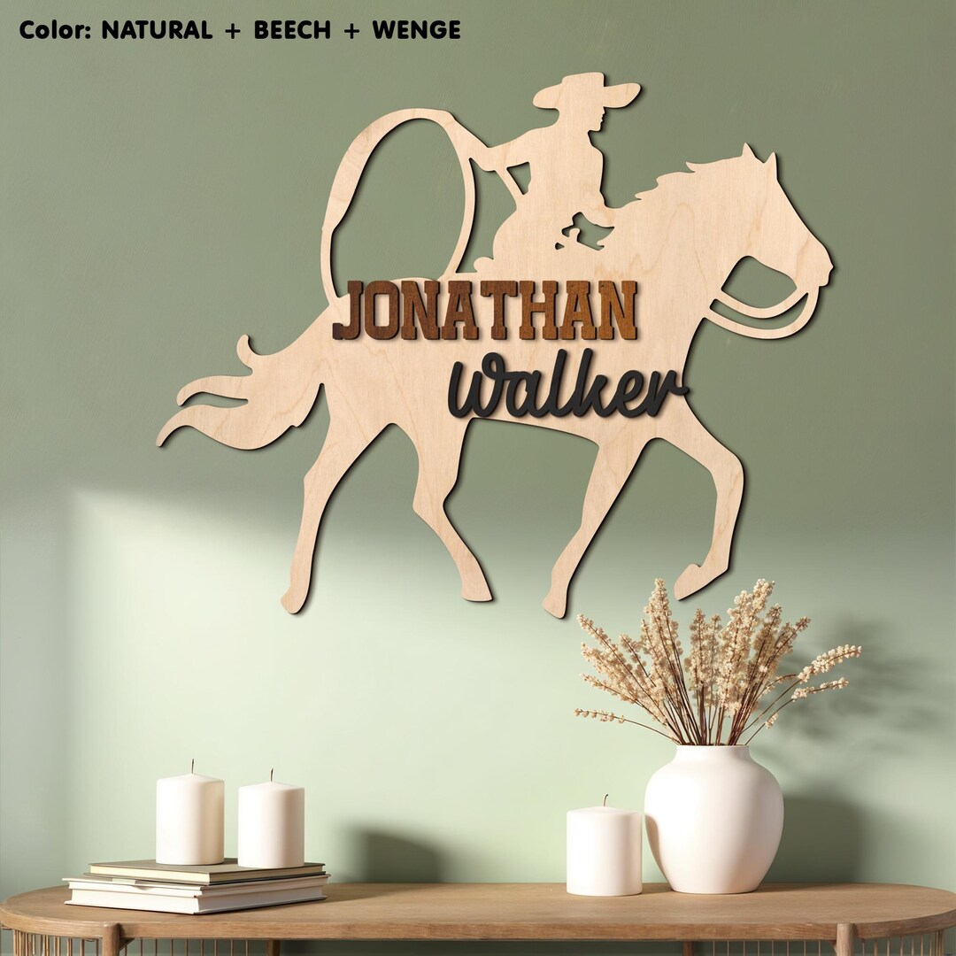 Custom Wooden Cowboy Name Sign,western Wood Wall Art, Custom Western ...