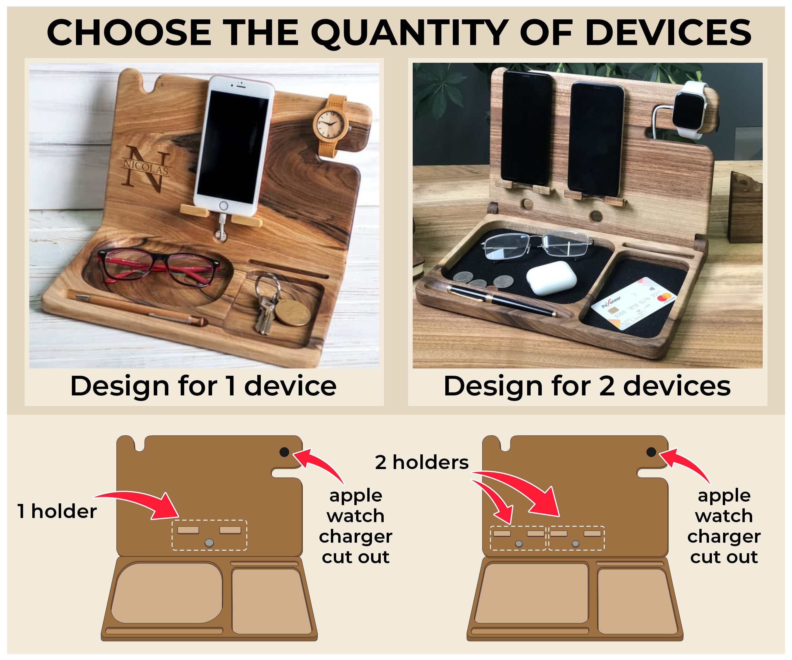 Dock Station for Men, Family Docking Station, Wood Docking Station for ...