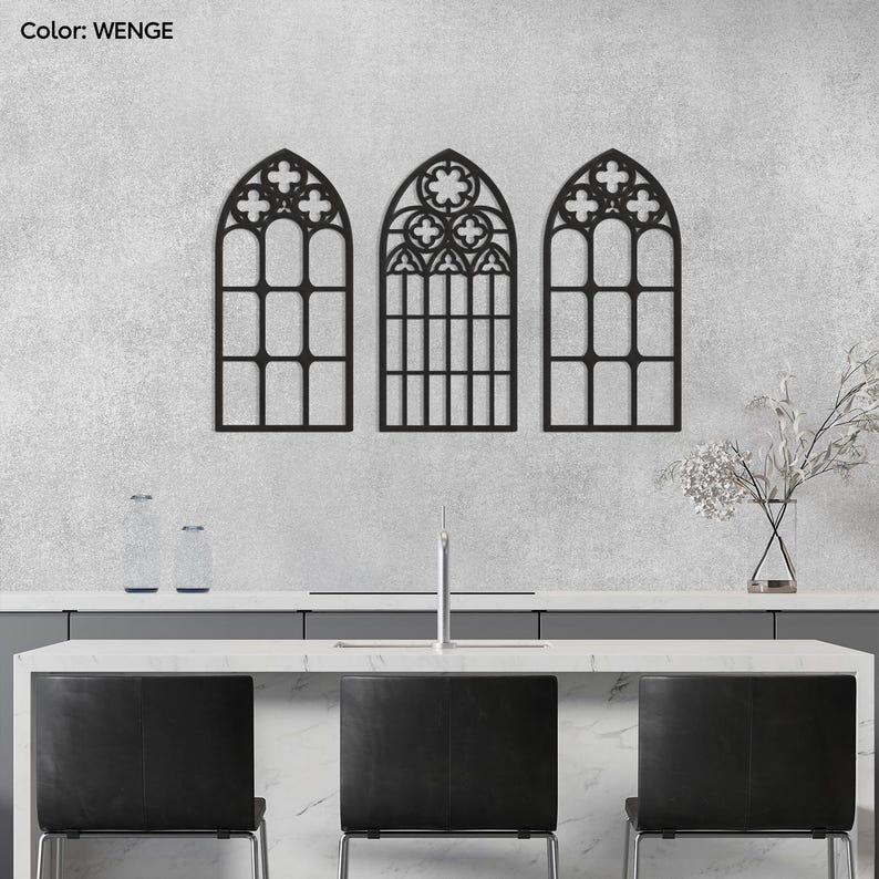Gothic Cathedral Window Decor, Gothic Arch Wall Panel, Church Window ...