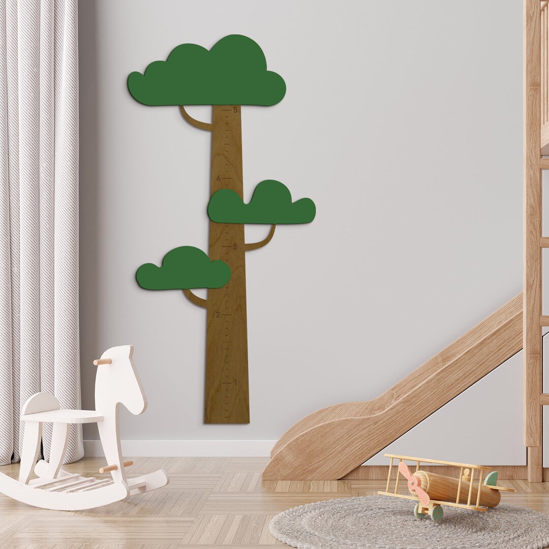 Tree Growth Chart, Wooden Height Chart, Growth Chart Ruler, Measure ...