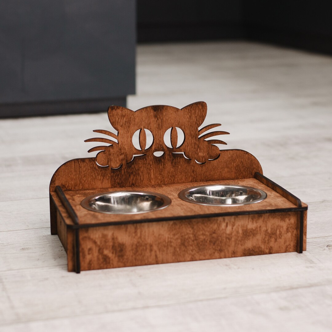 Cat Bowl Stand, Cat Food Stand, Cat Feeding Station, Cat Feeding ...