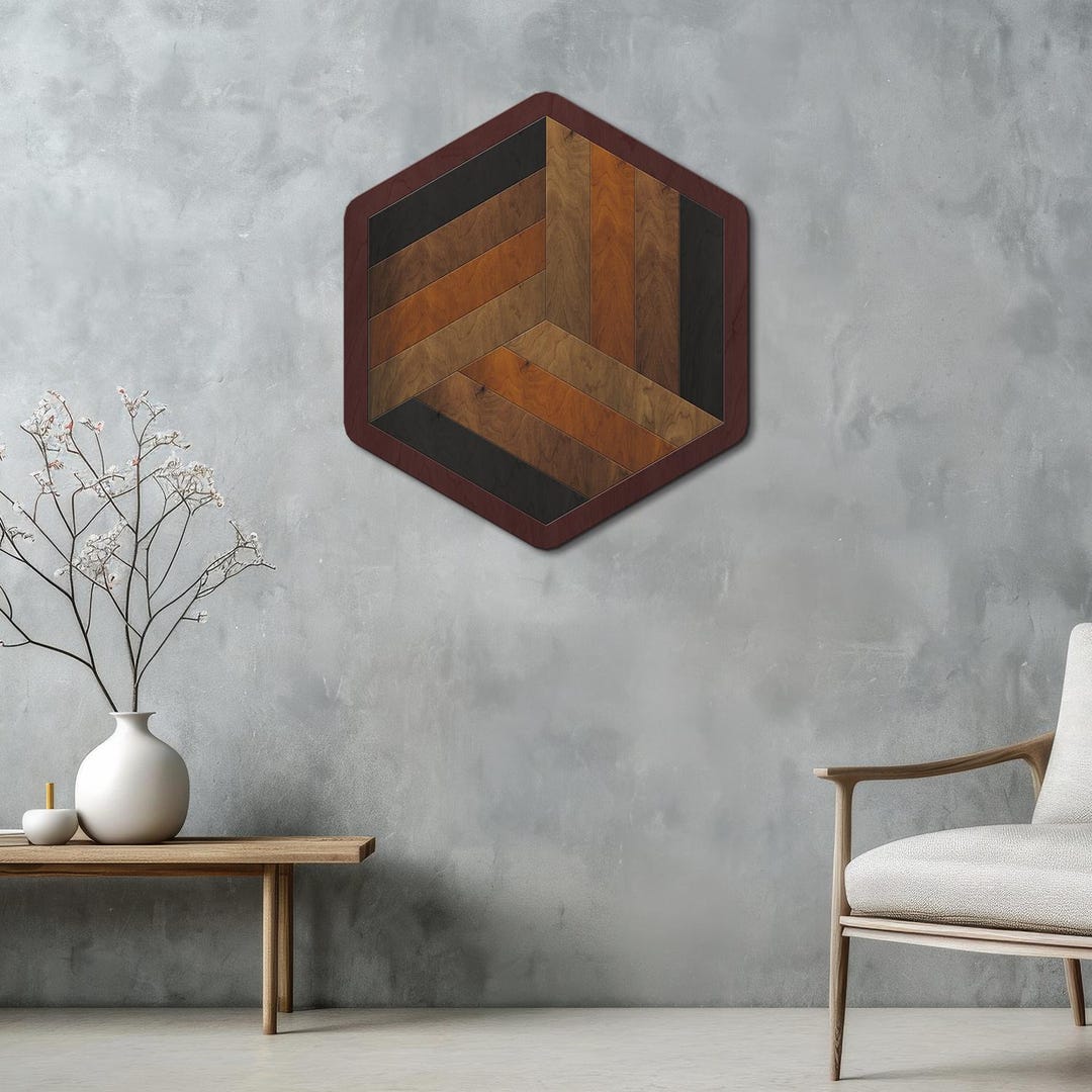 Honeycomb Wood Wall Decor, Hexagon Wood Wall Art, Boho Wood Wall Art ...