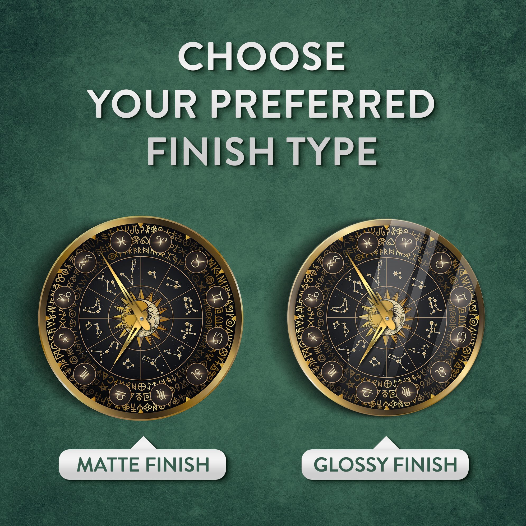 Zodiac Clock, Constellation Wall Clock, Horoscope Clock, Astrology ...