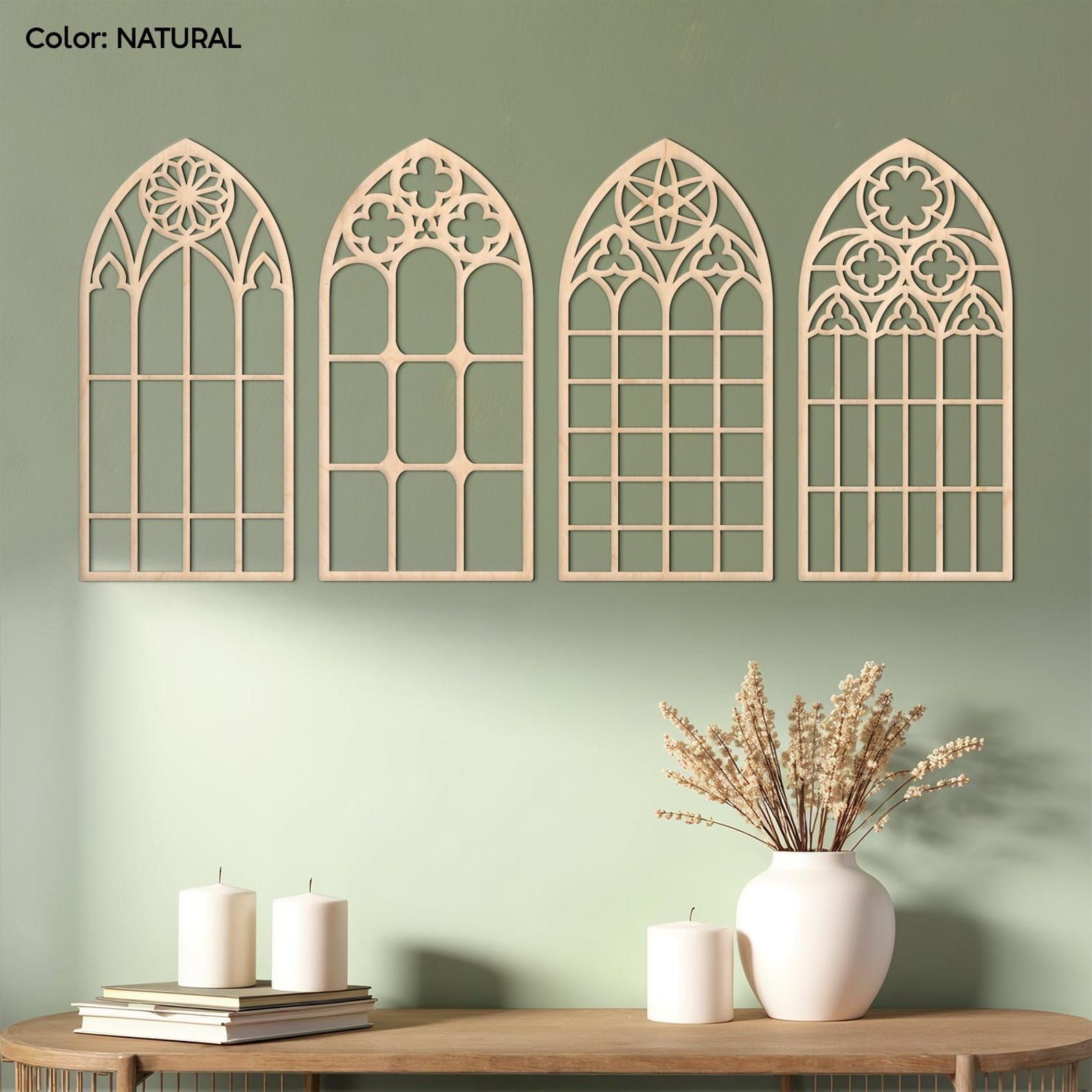 Gothic Cathedral Window Decor, Gothic Arch Wall Panel, Church Window ...