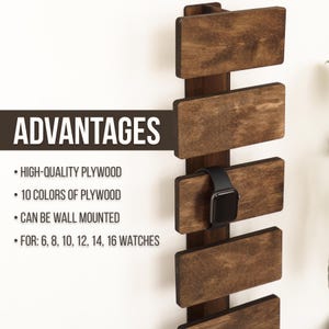 Wall Mount Watch Display, Watch Holder Stand, Watch Storage, Wooden ...