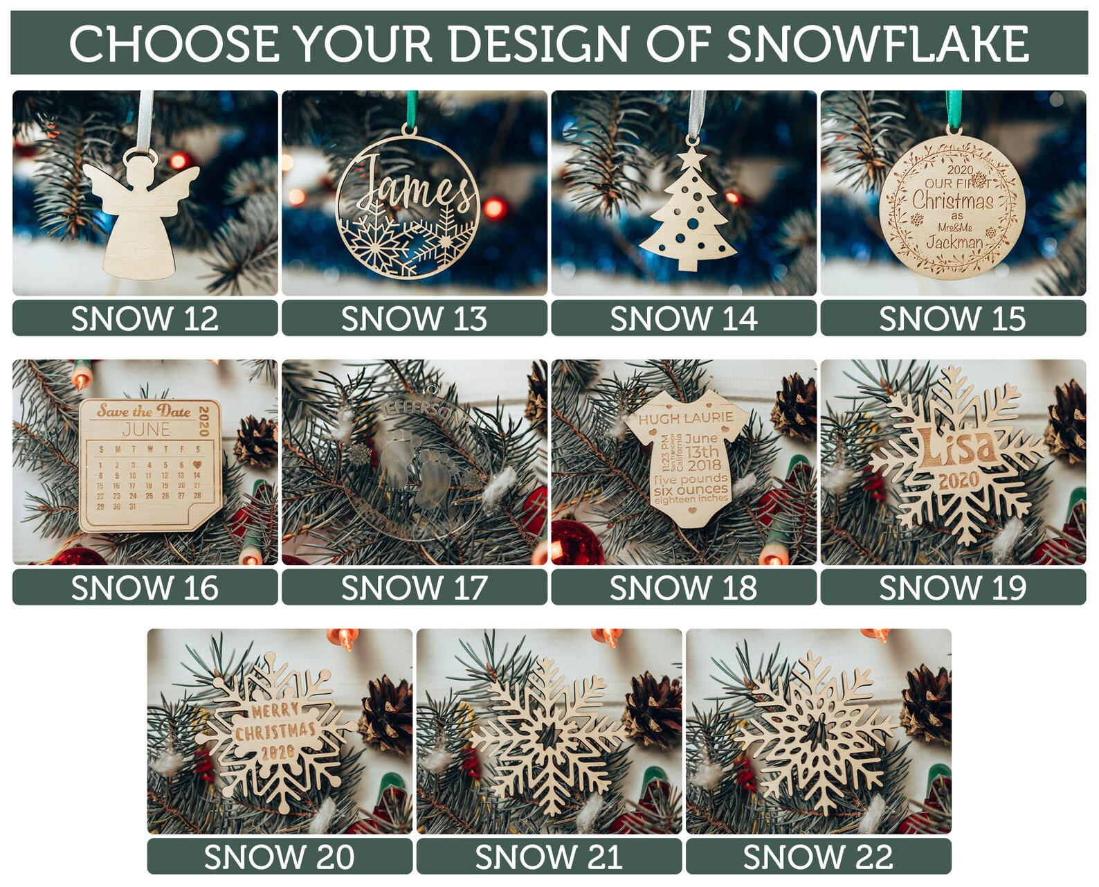 Personalized Christmas Ornament Snowflake Ornament Custom - Etsy