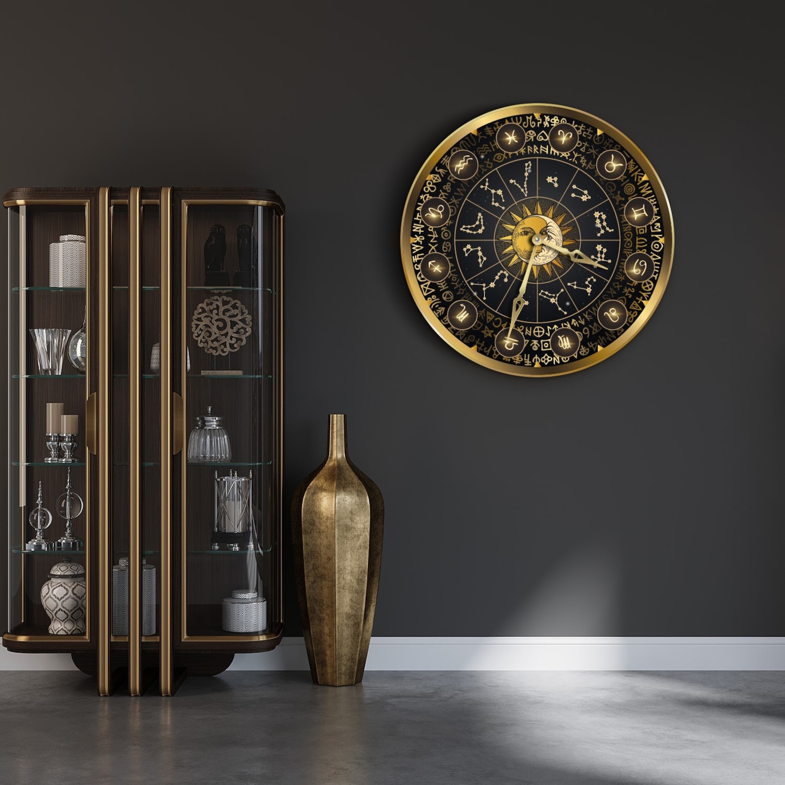 Zodiac Clock, Constellation Wall Clock, Horoscope Clock, Astrology ...