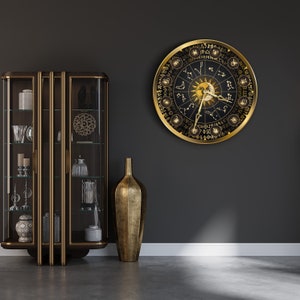 Zodiac Clock, Constellation Wall Clock, Horoscope Clock, Astrology ...