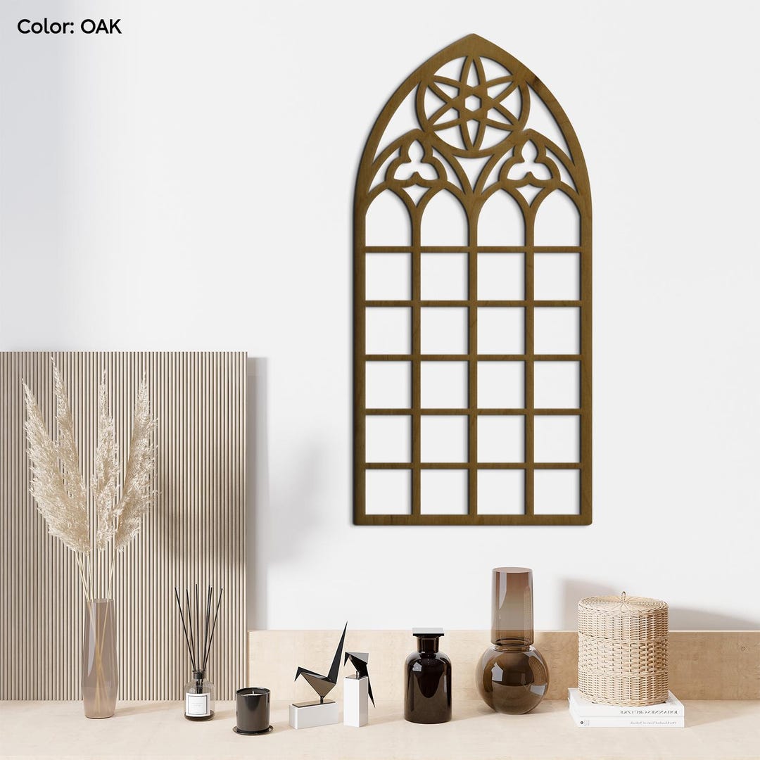 Gothic Cathedral Window Decor, Gothic Arch Wall Panel, Church Window ...