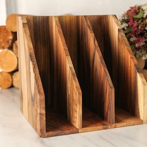 File Storage, Wooden File Holder, Document Holder, Desk Shelf Organizer ...