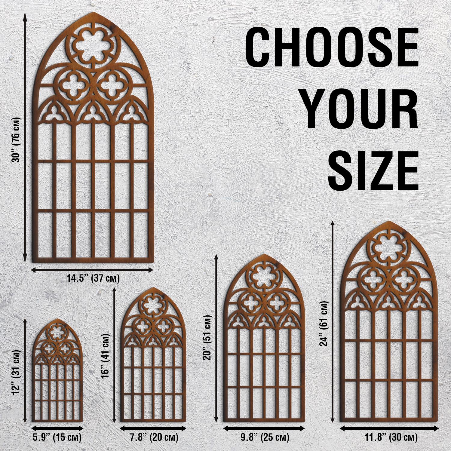Gothic Cathedral Window Decor, Gothic Arch Wall Panel, Church Window ...