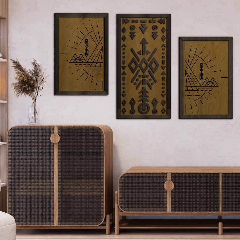 Aztec Wood Wall Art - Etsy