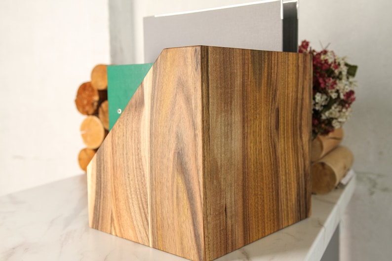 File storage Wooden file holder Document holder desk shelf | Etsy