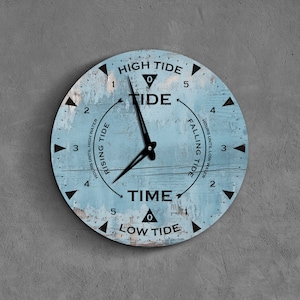 Tide Wall Clock, Ocean Tides Clock, Wave Clock, Beach Clock, Low Tide ...