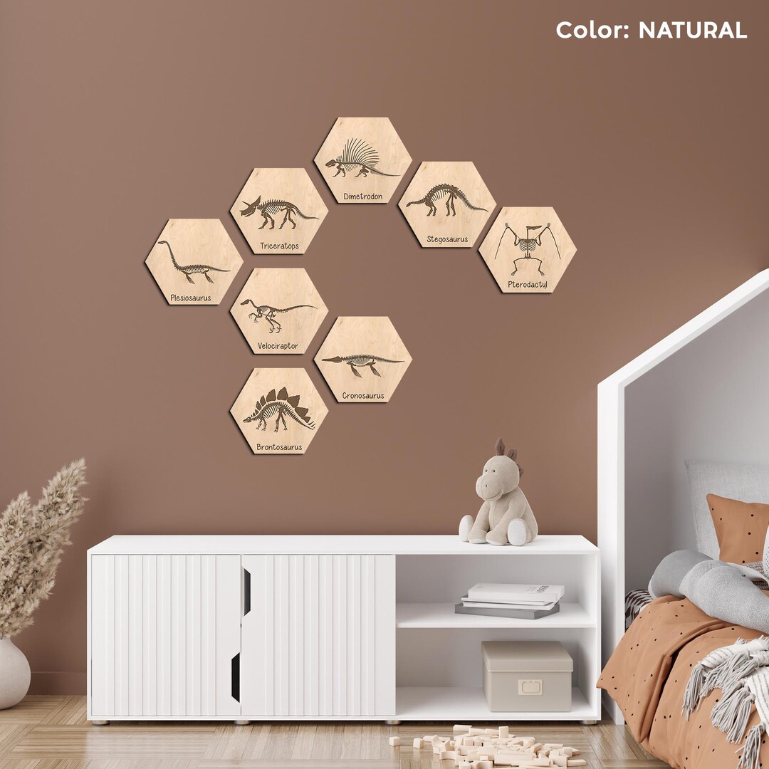 Dinosaur Wood Wall Art,fossil Bones Wood Art,children Room Decor,nature ...