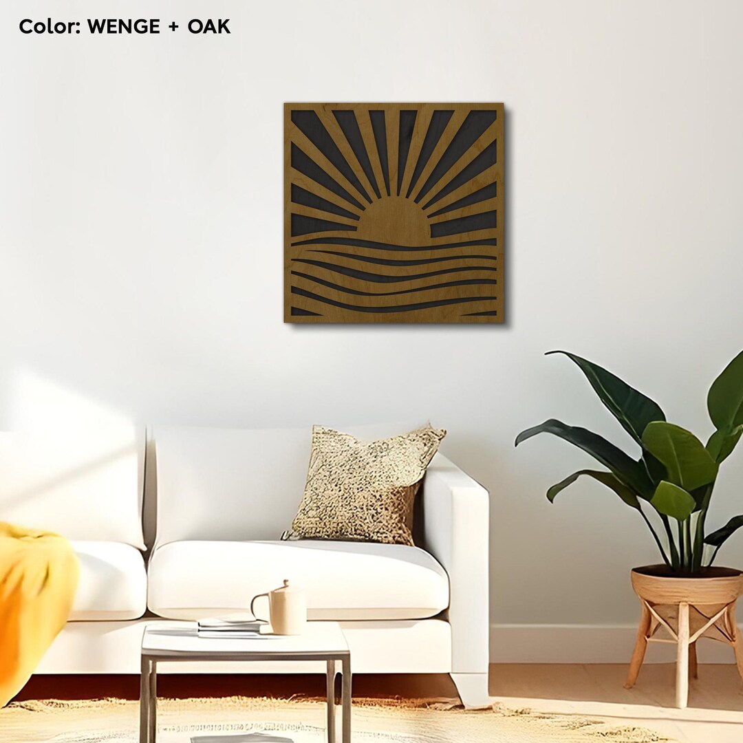 Boho Sun Wood Wall Art,modern Sun Wooden Decor,sunrise Sunset Wall ...