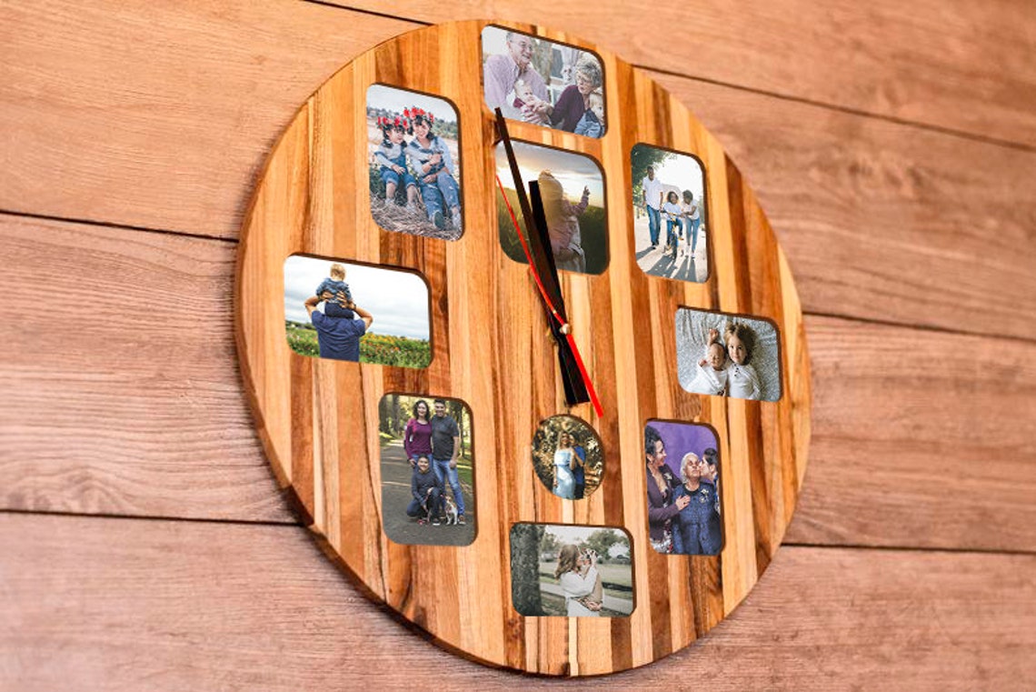 Personalized Photo Clockmodern Wall Clockcontemporary Wall | Etsy