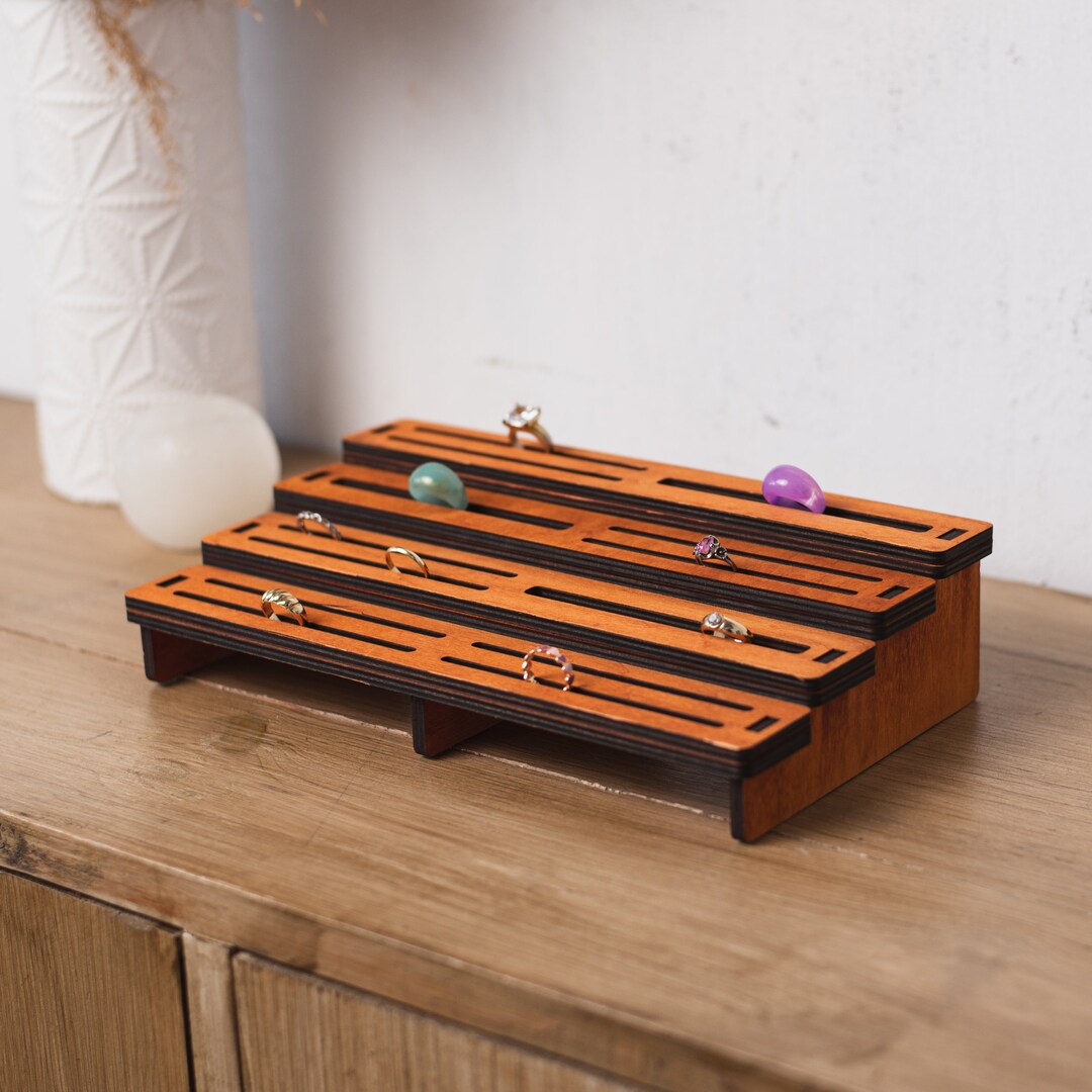 Ring Display Stand, Wooden Ring Stand, Wood Ring Holder, Multiple Ring ...