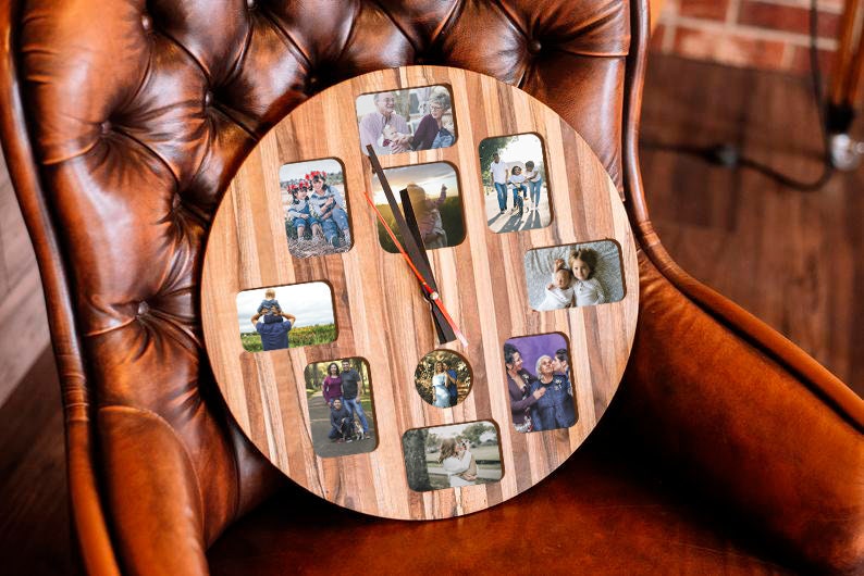 Personalized Photo Clockmodern Wall Clockcontemporary Wall | Etsy