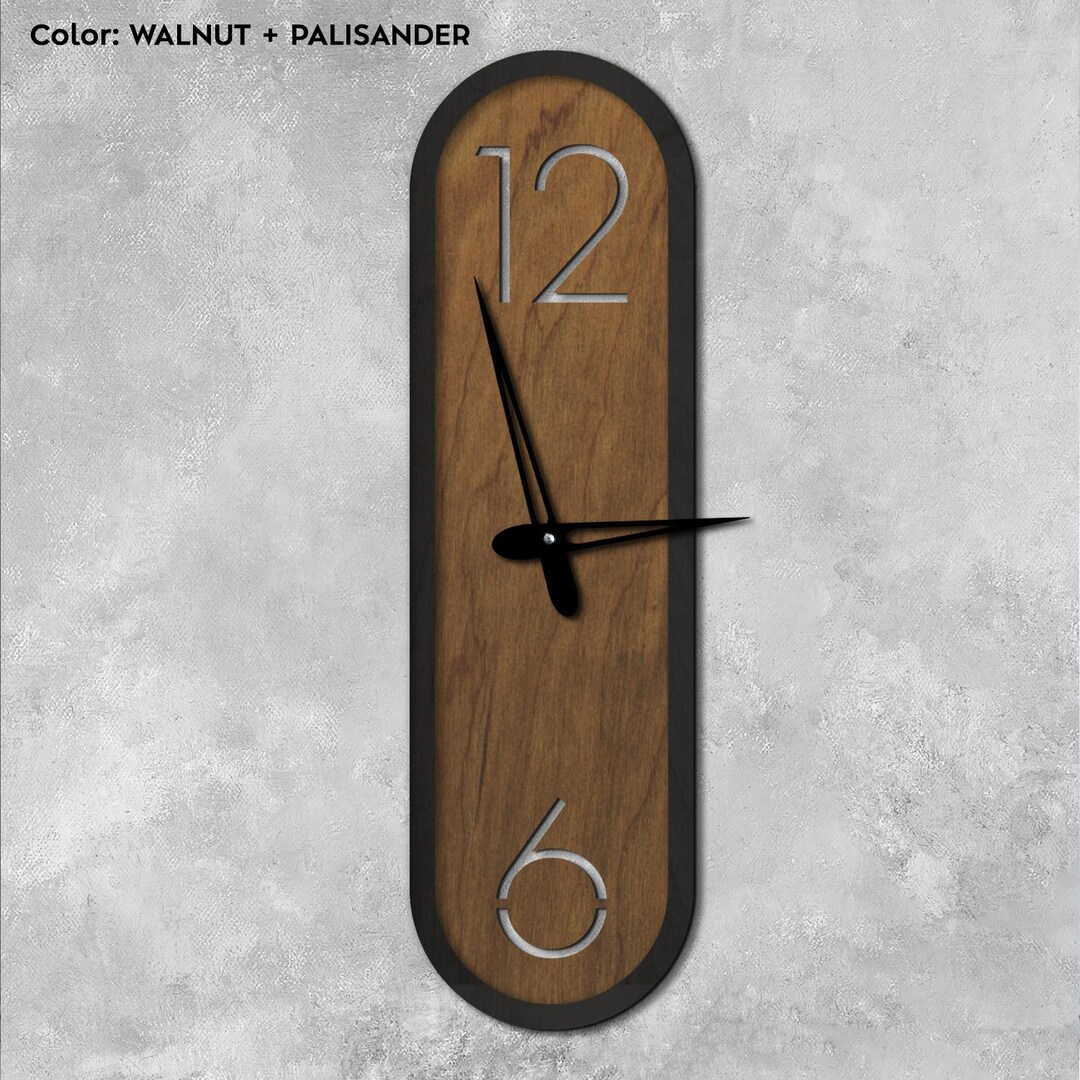 Long Wall Clock, Vertical Wall Clock, Oval Wall Clock, Wooden Wall Clock, Large Wall Clock ...