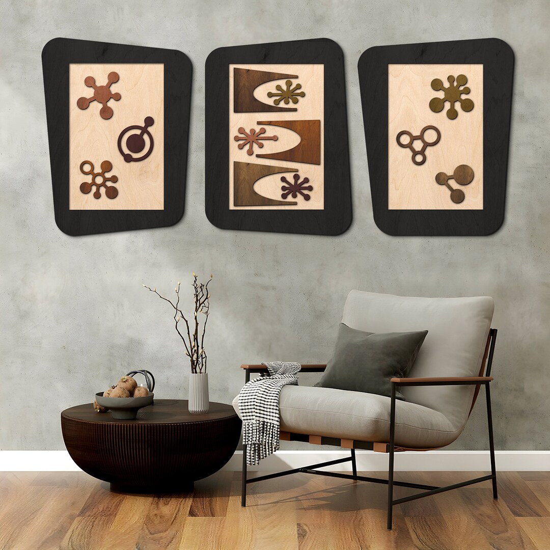Mid Century Wood Wall Panels, Mid Century Atomic Panels, Mcm Atomic ...