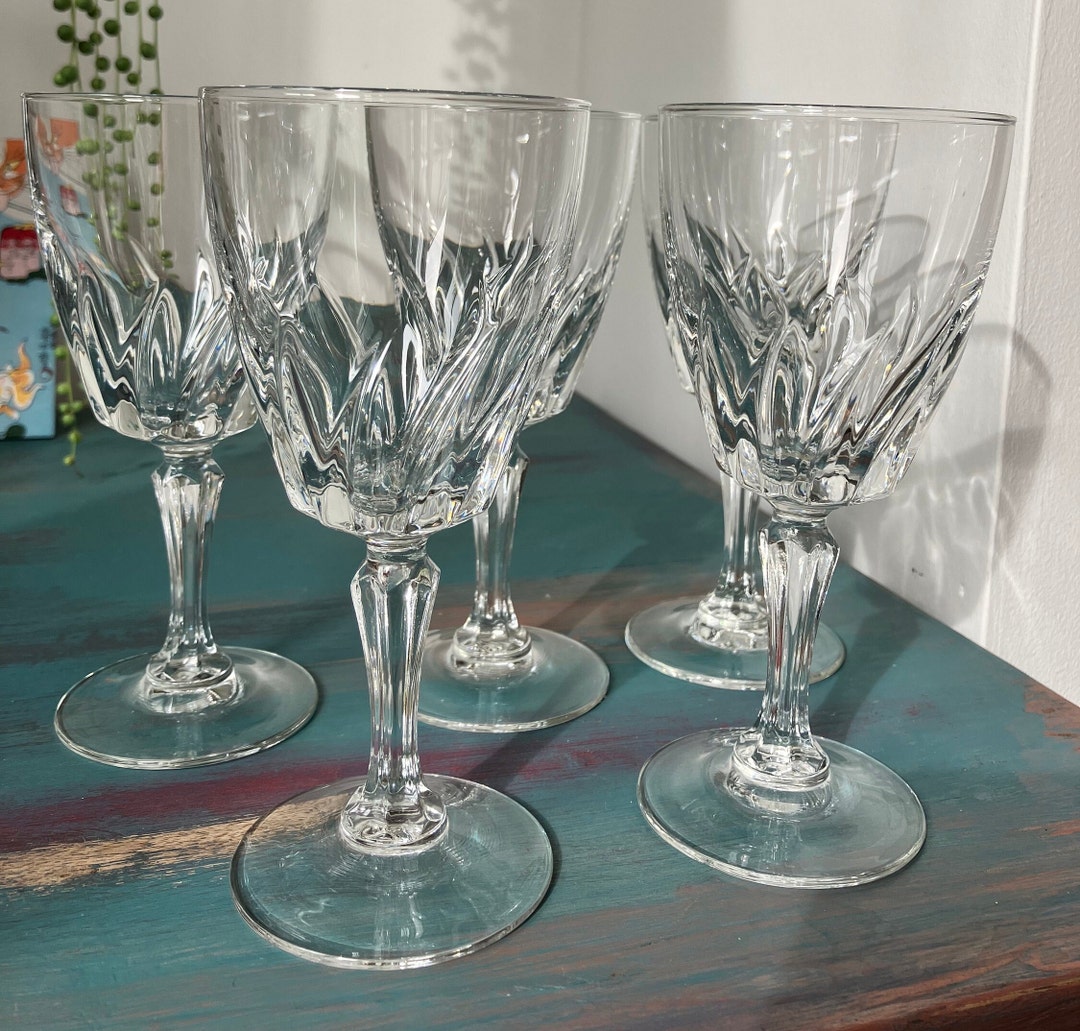 Vintage Luminarc Flamenco Wine Glasses France French Drinking Etsy