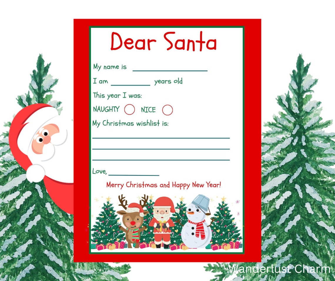 Printable Letter to Santa | Christmas | Santa Letter | Kids Letter to ...