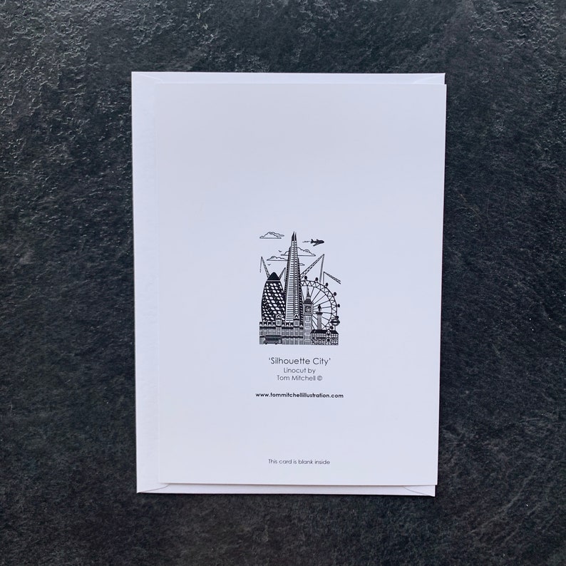 Silhouette City Greetings Card, London Card, London Linocut, London ...