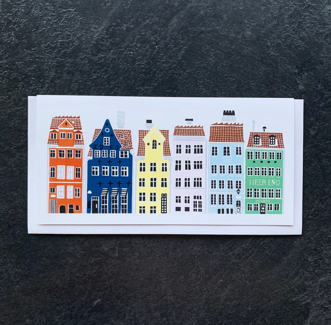 Colourful Copenhagen Greetings Card, Copenhagen Card, Scandinavian Card ...