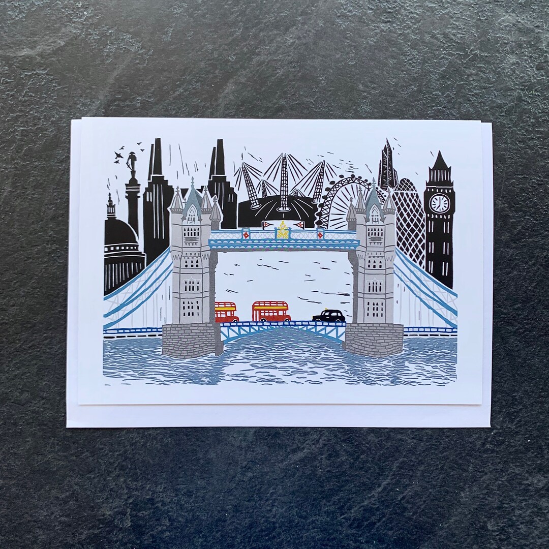 London Scene Greetings Card, London Card, London Landscape, London Gift ...