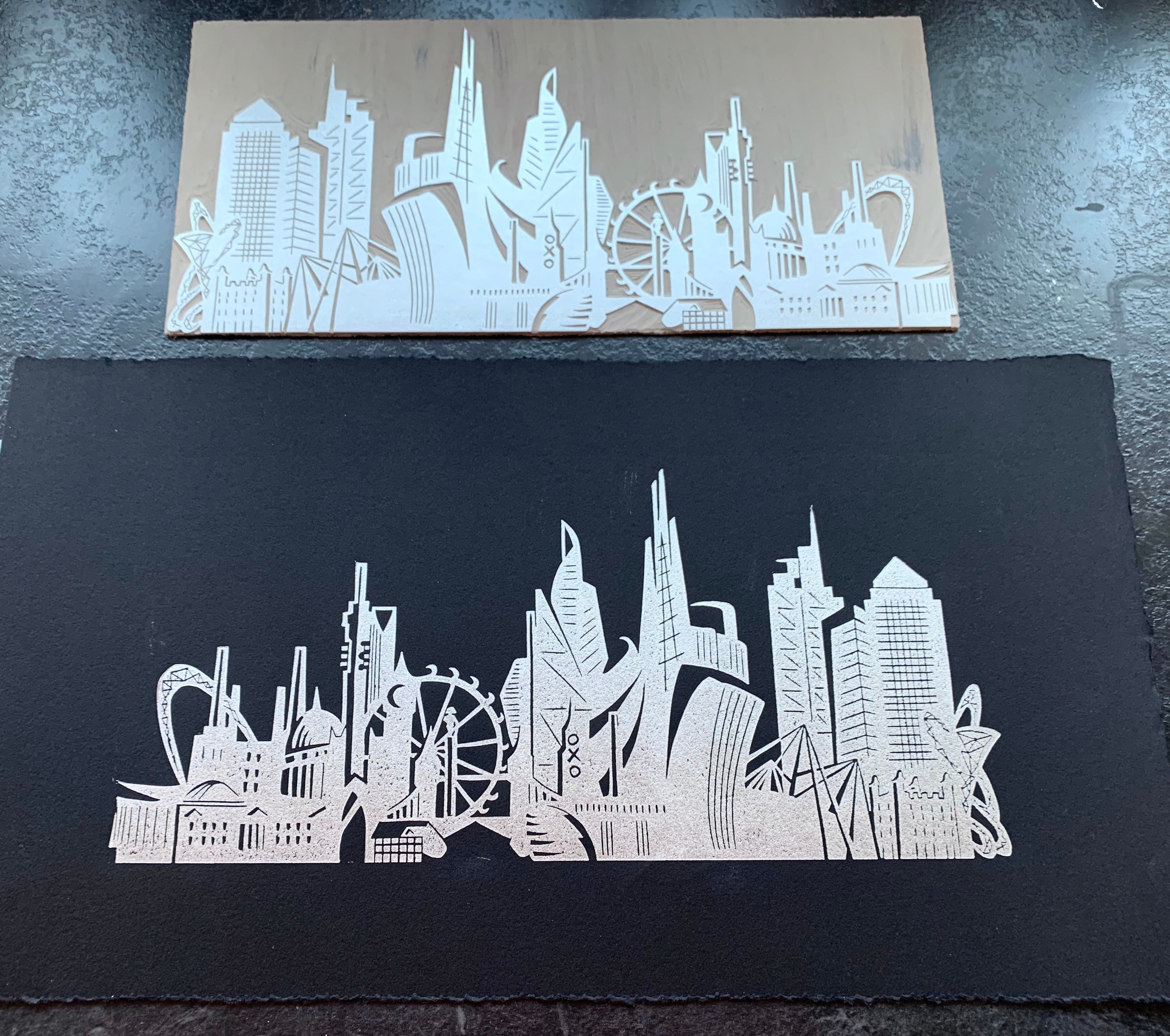 Silver City Original Linocut Print London Print London Lino - Etsy España