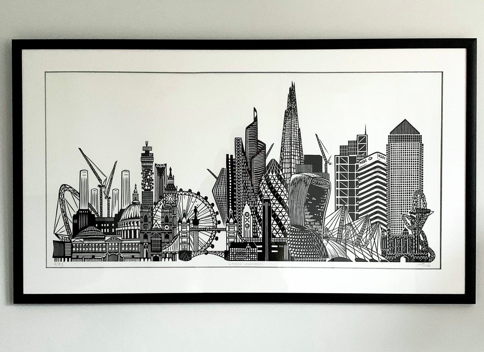 London Landmarks Original Linocut Print, London Print, London Linocut ...