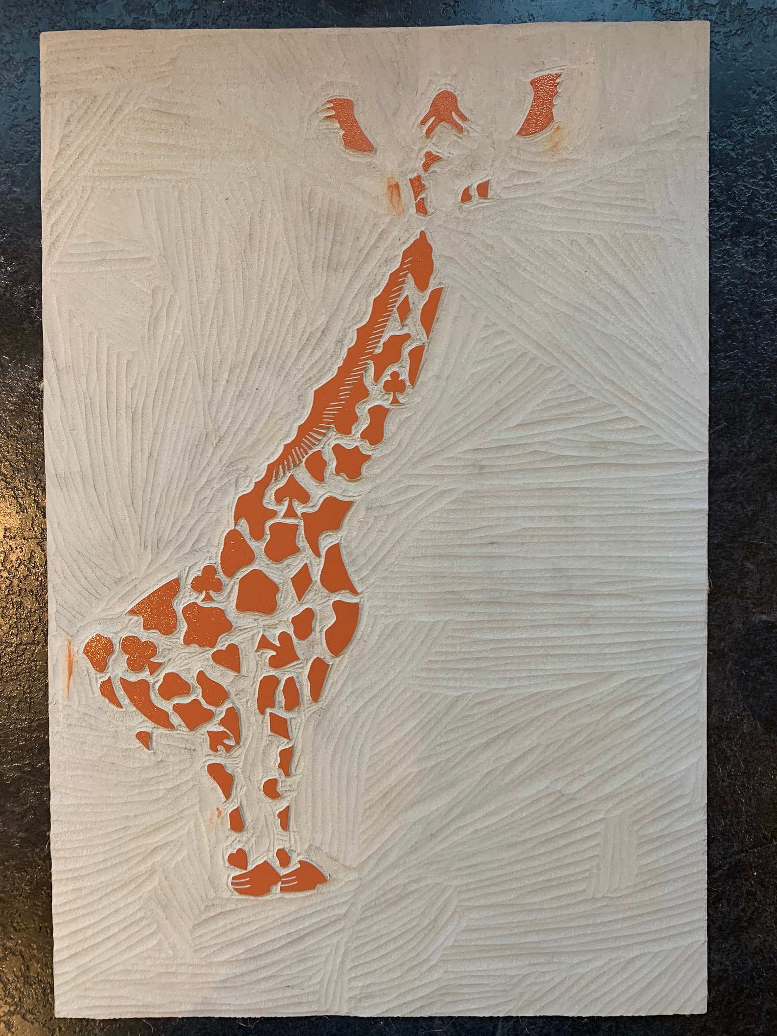 Joking Giraffe Original Linocut Print, Giraffe Print, Giraffe Art ...