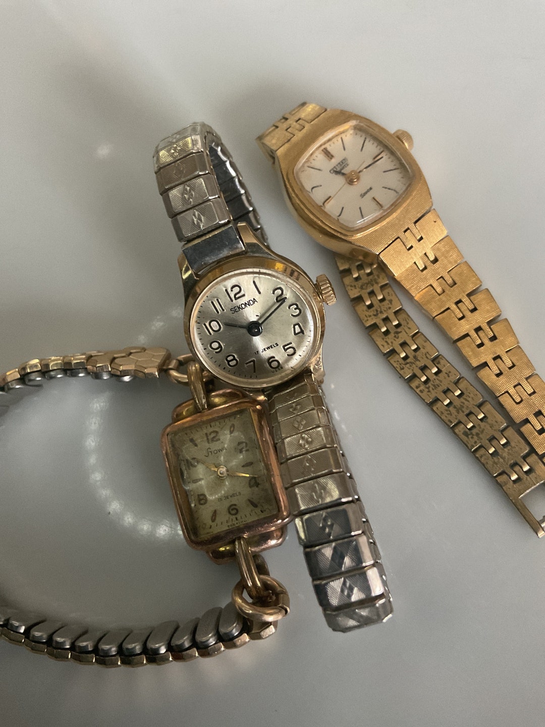 Set of Three Vintage Watches CITIZEN SEVEN QUARTZ, Stowa and Sekonda ...