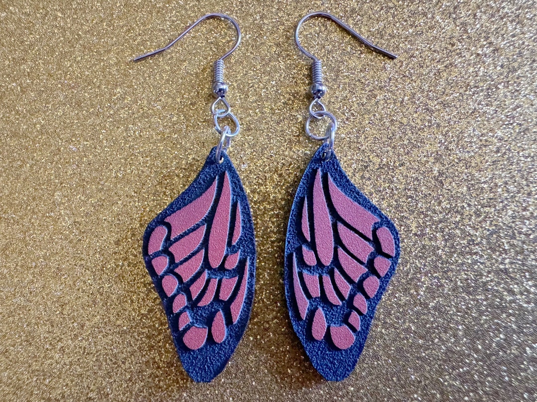 Butterfly Wing Earrings: Laser Cut Acrylic Butterflies, Summer, Monarch ...